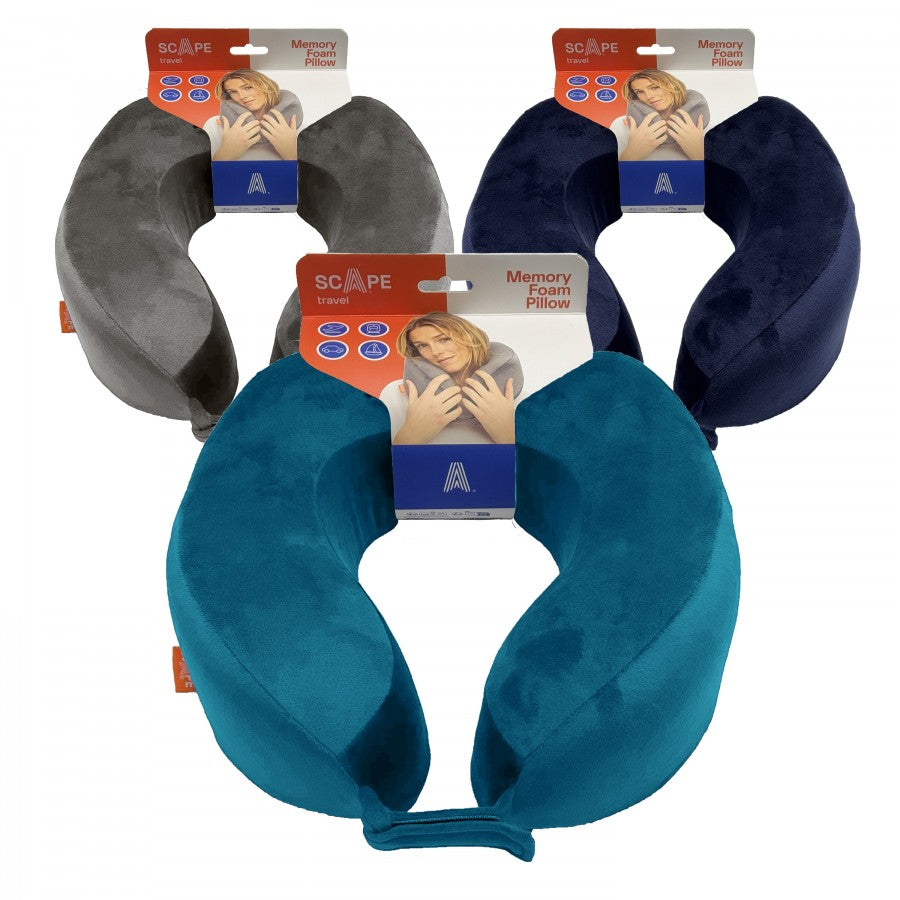 Travel Memory Foam travel pillow with Velcro fastener – Travellers
